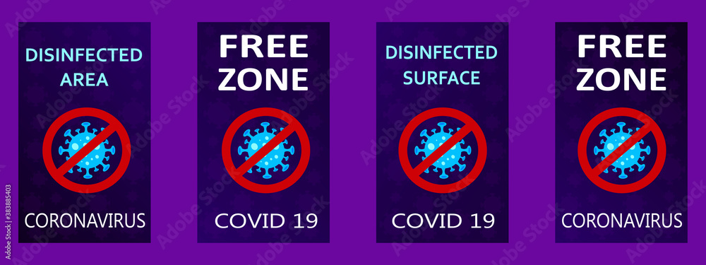 Door sticker disinfected, clean zone from the deadly COVID 19 virus ...