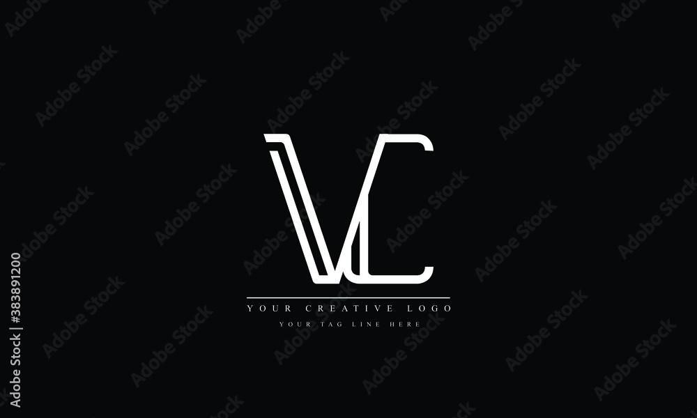 VC, CV, V, C Letter Logo Design with Creative Modern Trendy Typography ...
