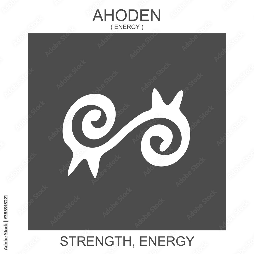 Vector icon with african adinkra symbol Ahoden. Symbol of strength and ...