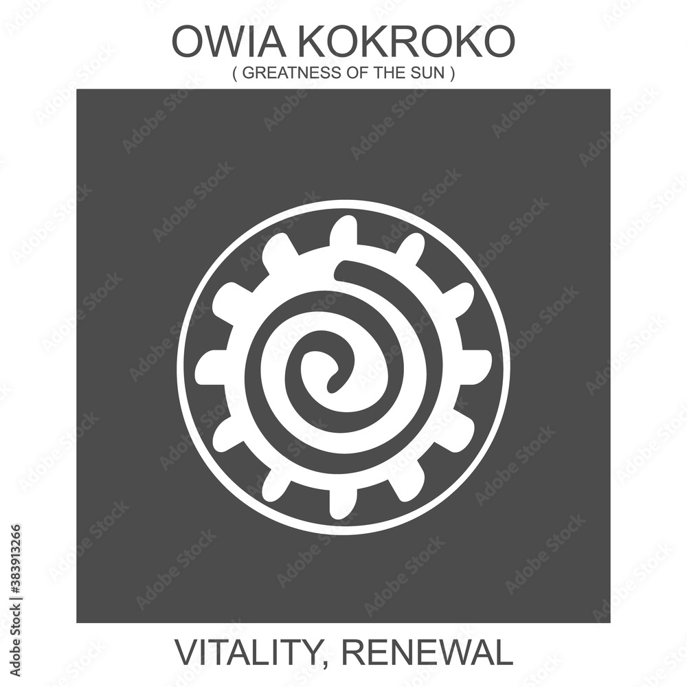 Vector icon with african adinkra symbol Owia Kokroko. Symbol of ...