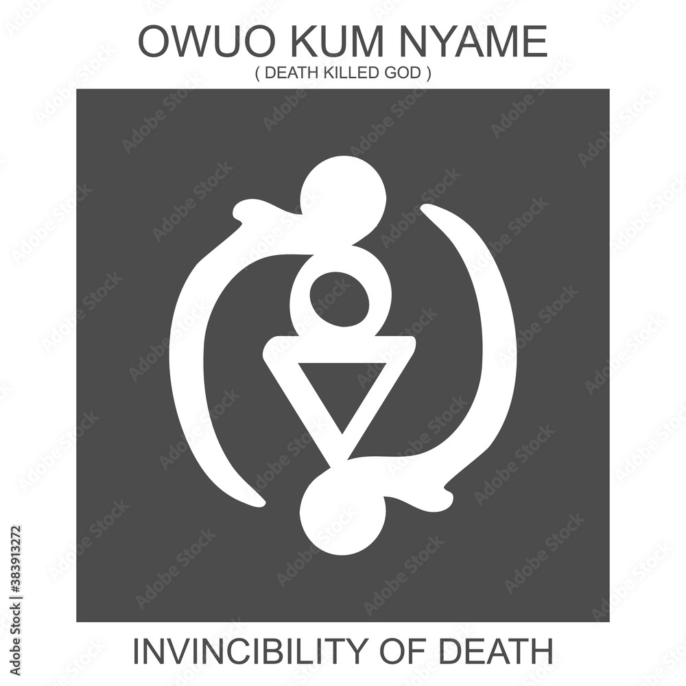 Vector icon with african adinkra symbol Owuo Kum Nyame. Symbol of ...