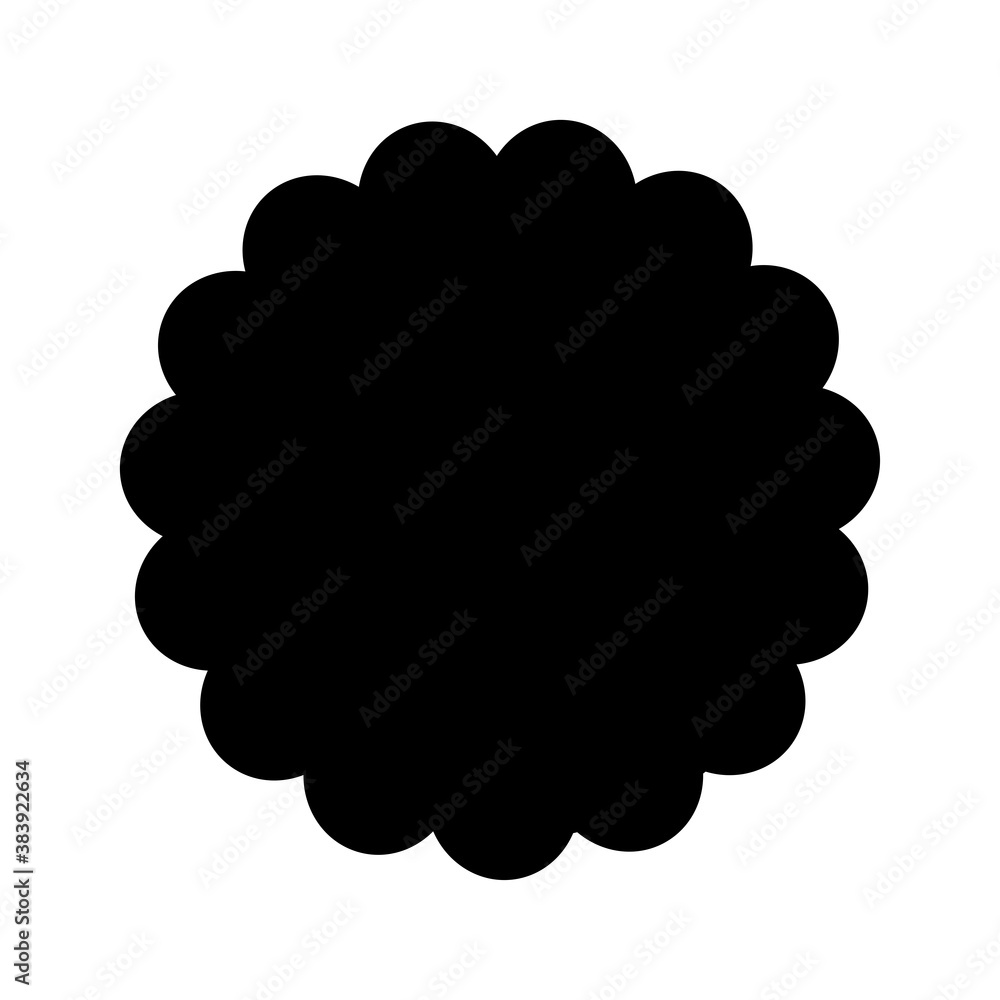 Round scalloped frame. Simple labels, frame and sticker, with border ...