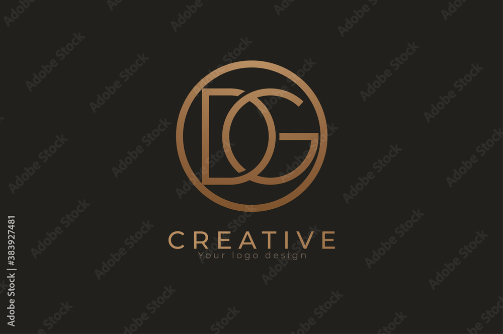 Abstract initial letter D and G logo, usable for branding and business ...