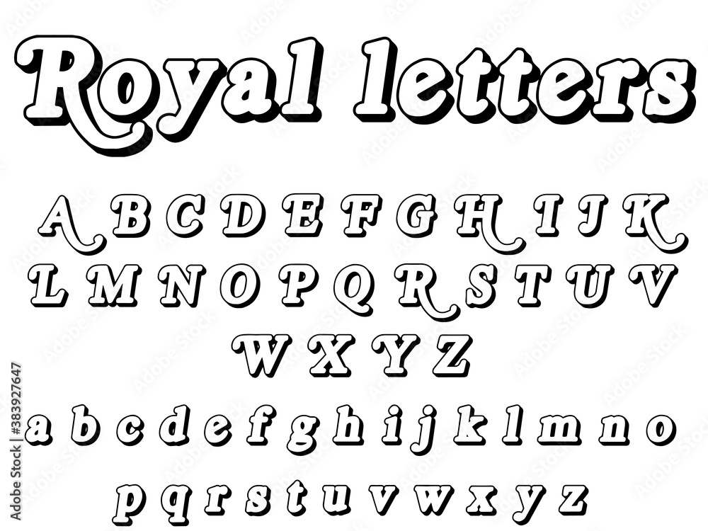 Royal letters alphabet, vector illustration Stock Vector | Adobe Stock