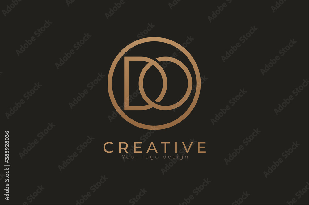 Abstract initial letter D and O logo, usable for branding and business ...