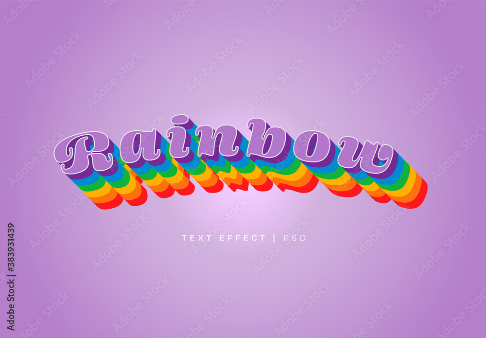Rainbow Text Effect Mockup Stock Template | Adobe Stock