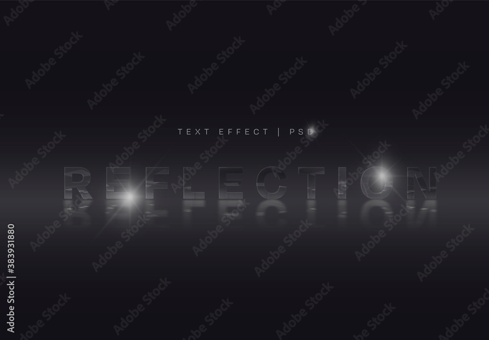 Reflected Text Effect Mockup Stock Template | Adobe Stock
