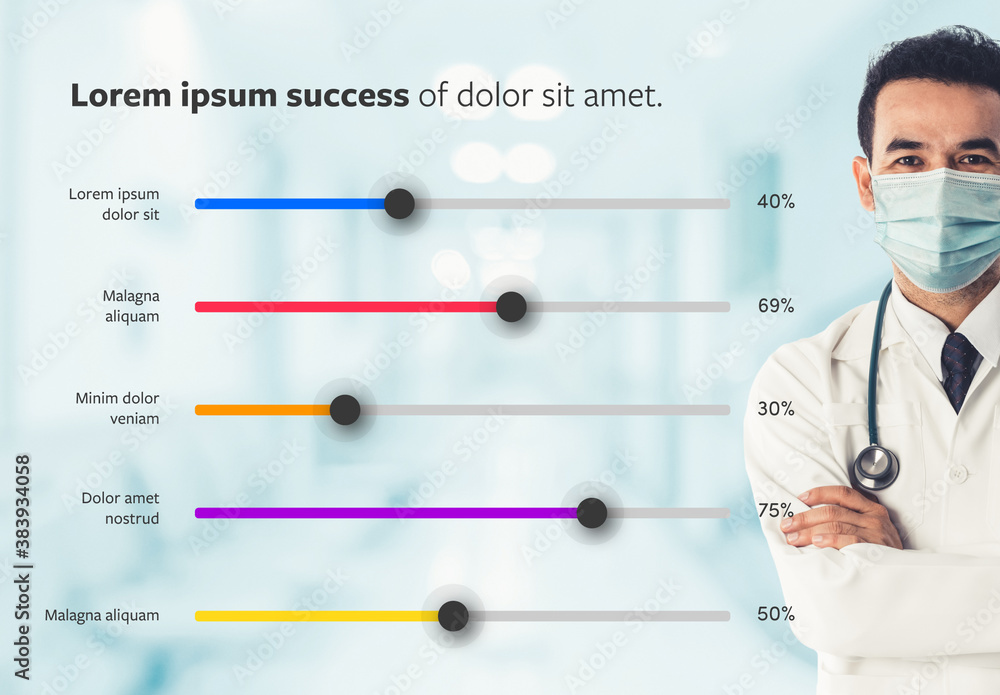 Modern Graph Chart Layout with Infographic Progress Bars Stock Template ...