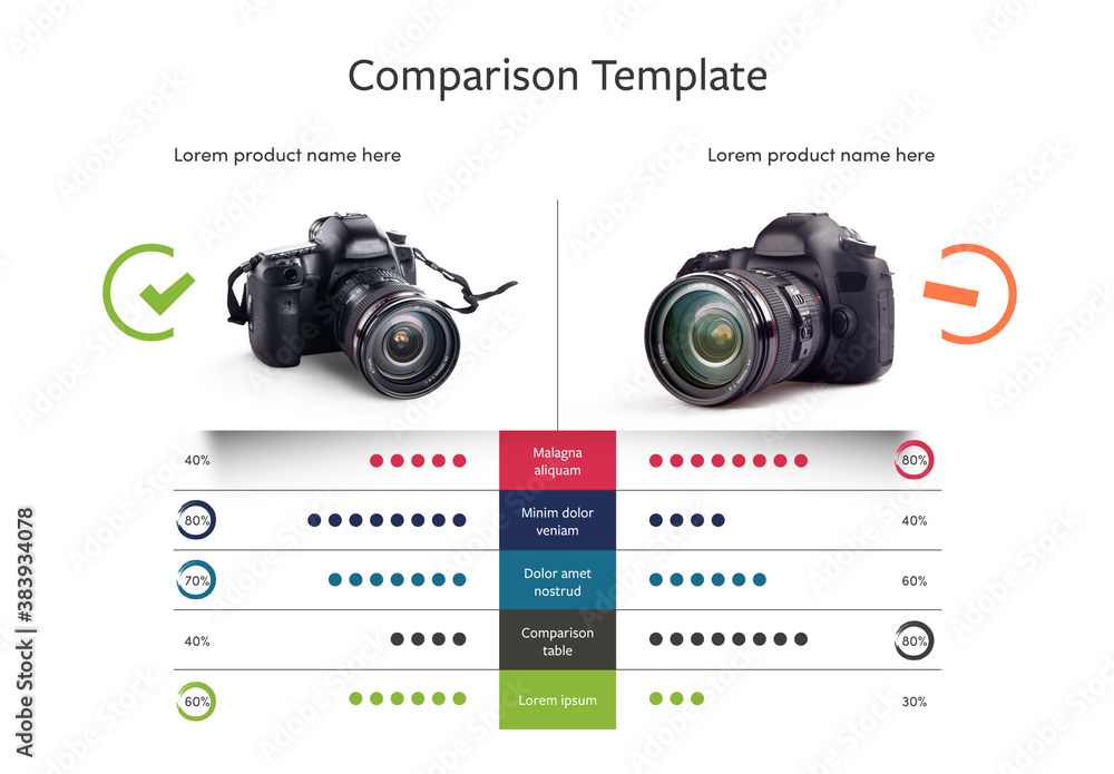 Modern Product Comparison Infographic Layout Stock Template | Adobe Stock
