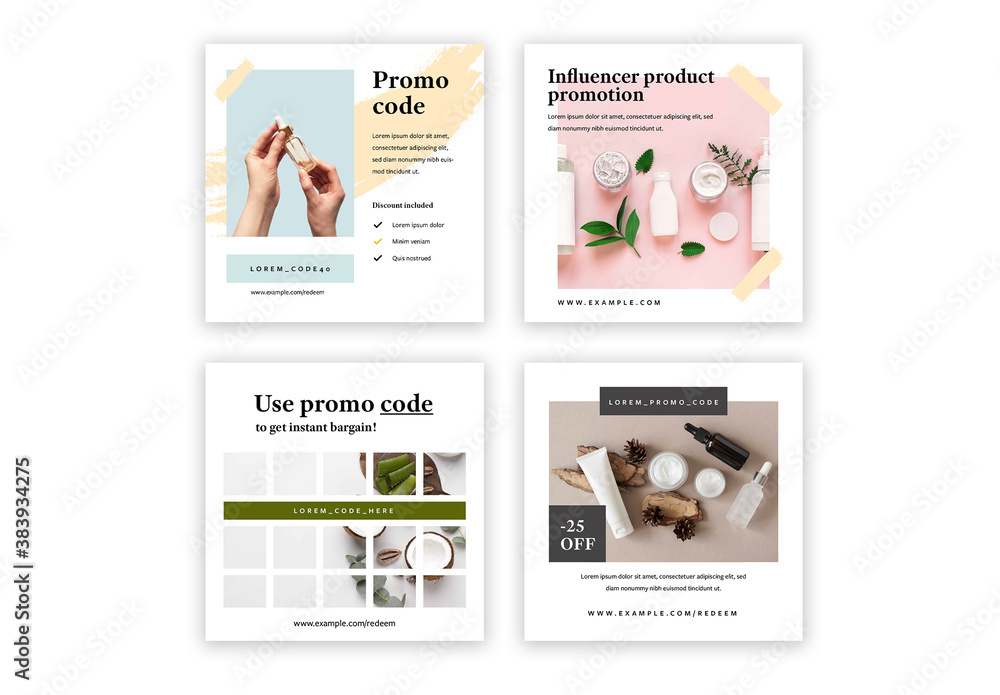 Square Influencer Social Media Layouts for Product Placing Stock ...