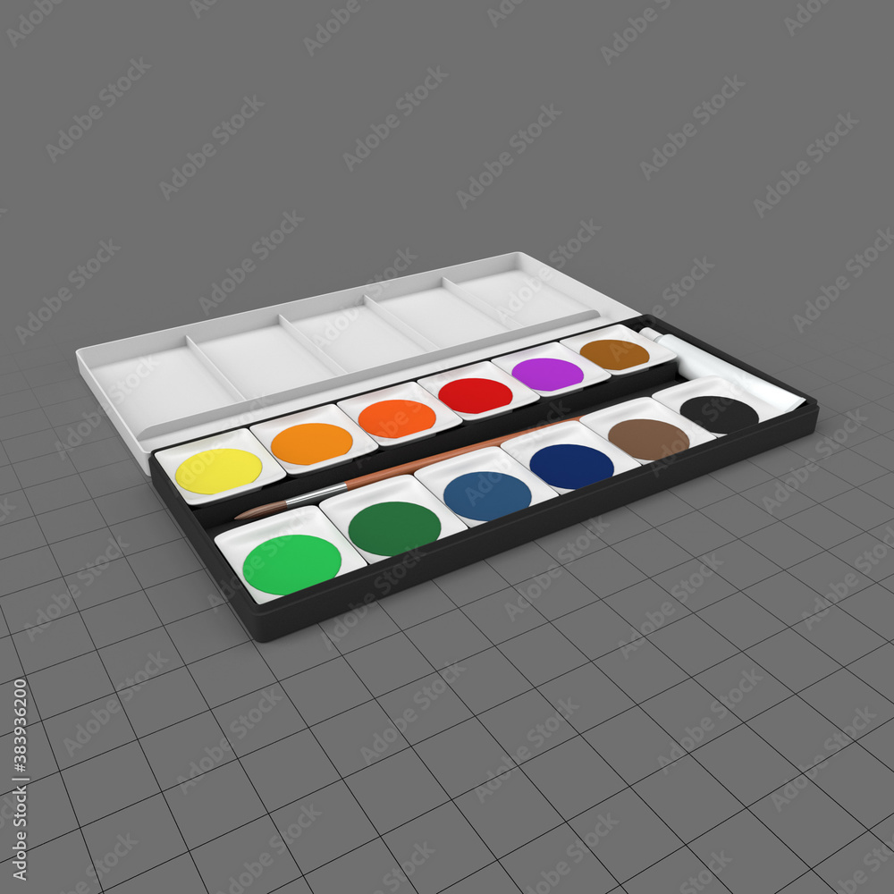 Paint box Stock 3D asset | Adobe Stock