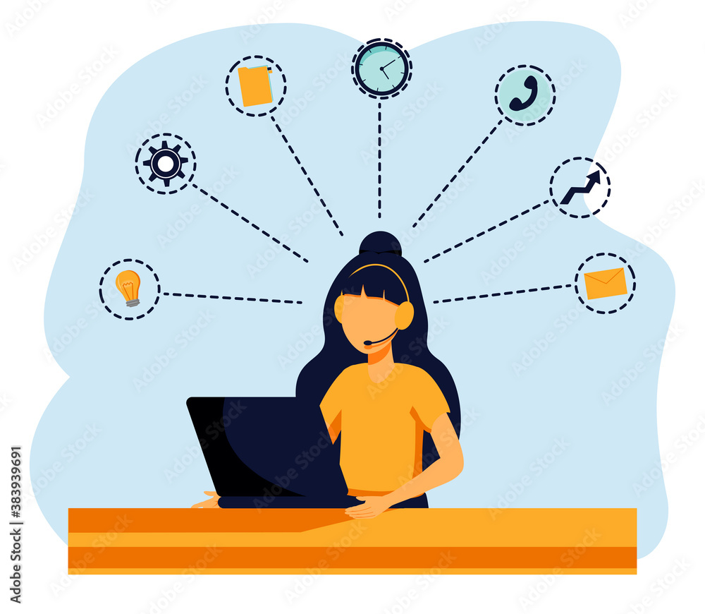 Multitasking Business Woman