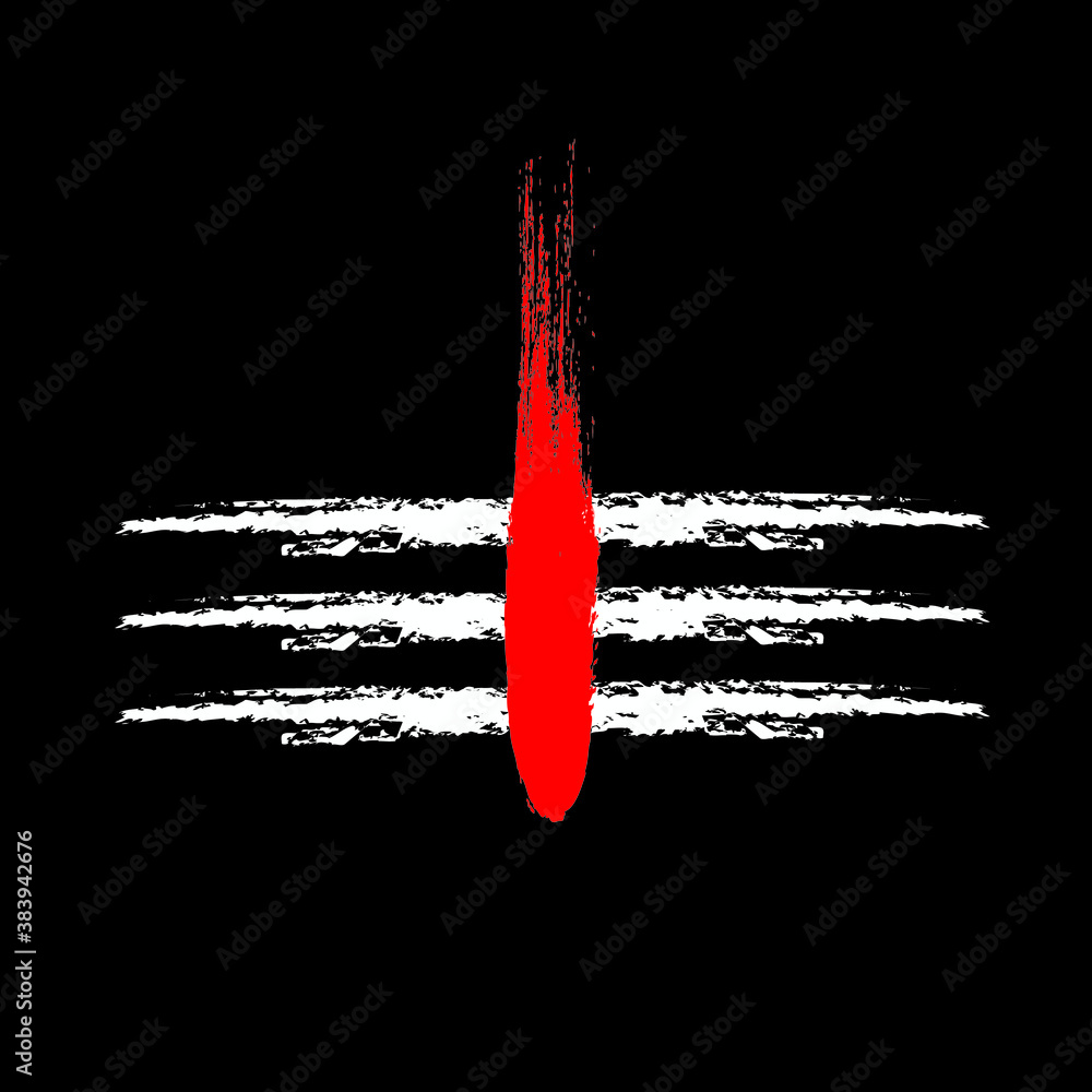 Lord Mahadev tilak graphic red art symbol unique vector Design, mahadev ...