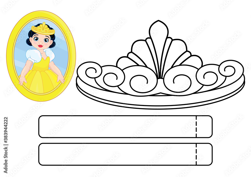Princess Crown template for kids. Party crown die cut template for ...