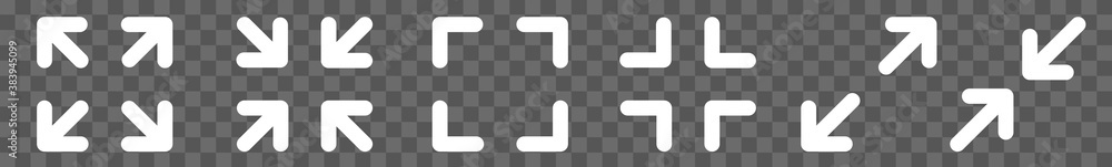 Full Screen Icon White | Big Small Size Illustration | Video Expand ...