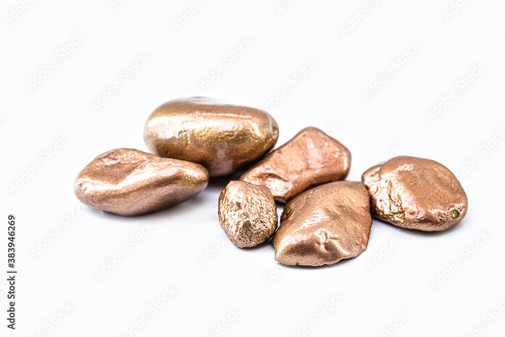 Sample of native copper isolated on White background, ore for ...