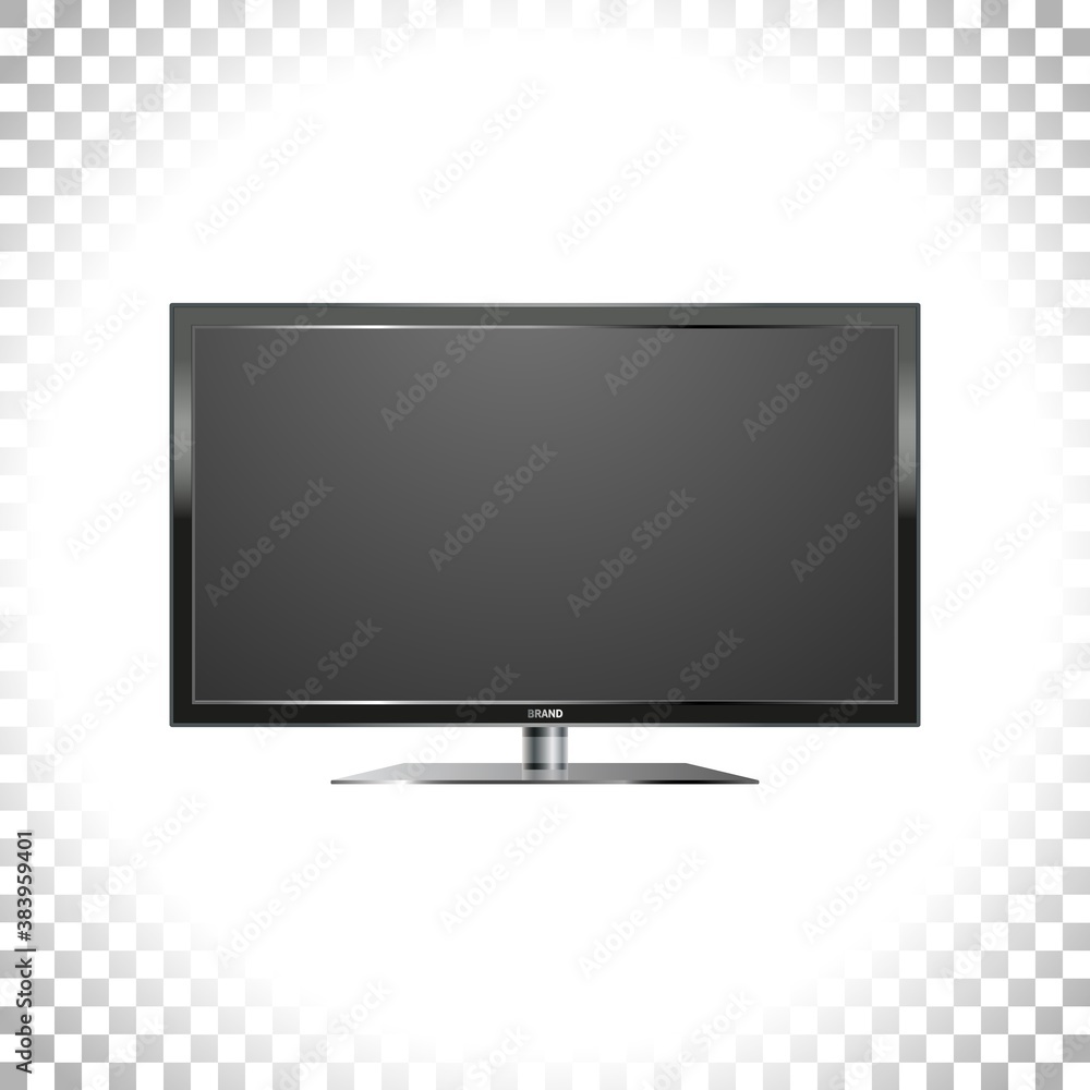 Realistic Led TV image. LCD wide screen on transparent background ...