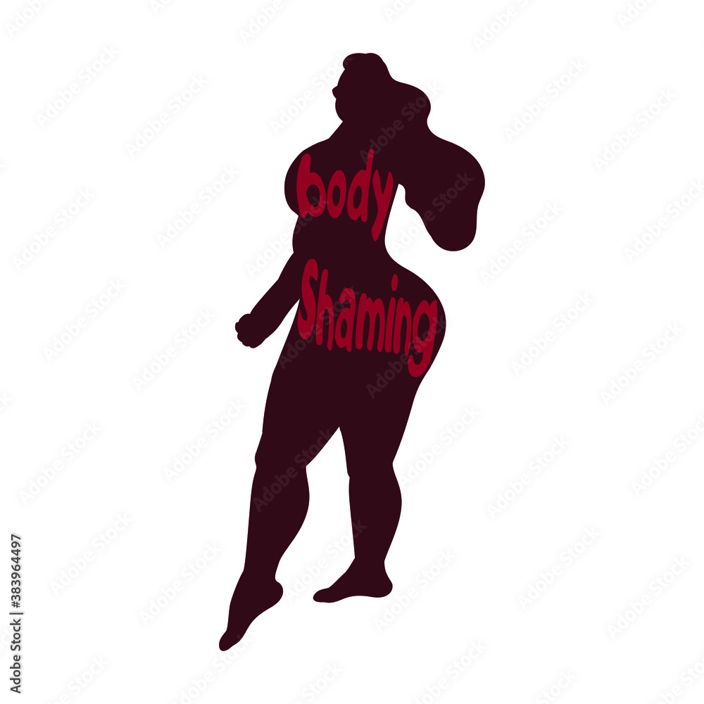 Body shame - the body of a fat and obese woman is marked with the sign ...