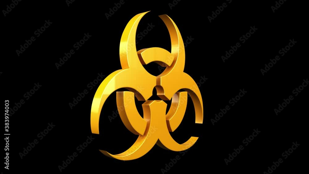Biohazard symbol. 4k 3D animation of a biohazard symbol spinning Stock ...