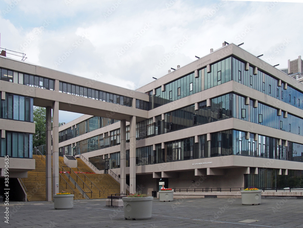 leeds, west yorkshire, united kingdom - 24 july 2019: walkway and ...
