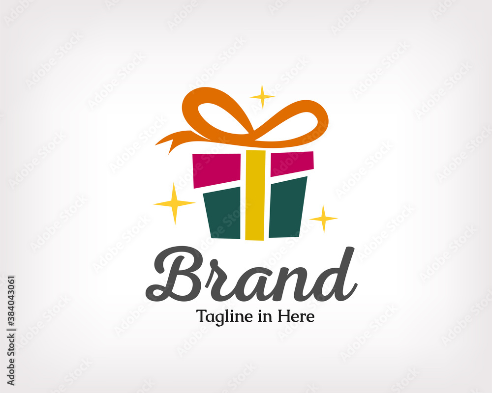 abstract simple box gift shop logo, icon, symbol design illustration ...