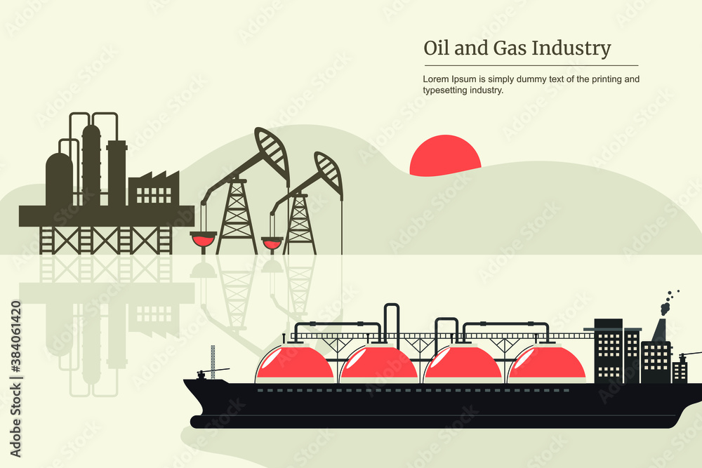 Oil and gas industry business Extraction, transportation of petroleum ...