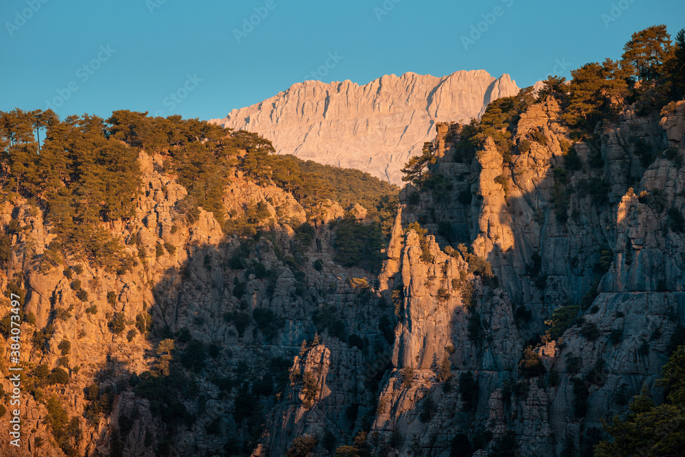 Taurus mountains at sunrise in Tazi canyon and Koprulu nature park ...
