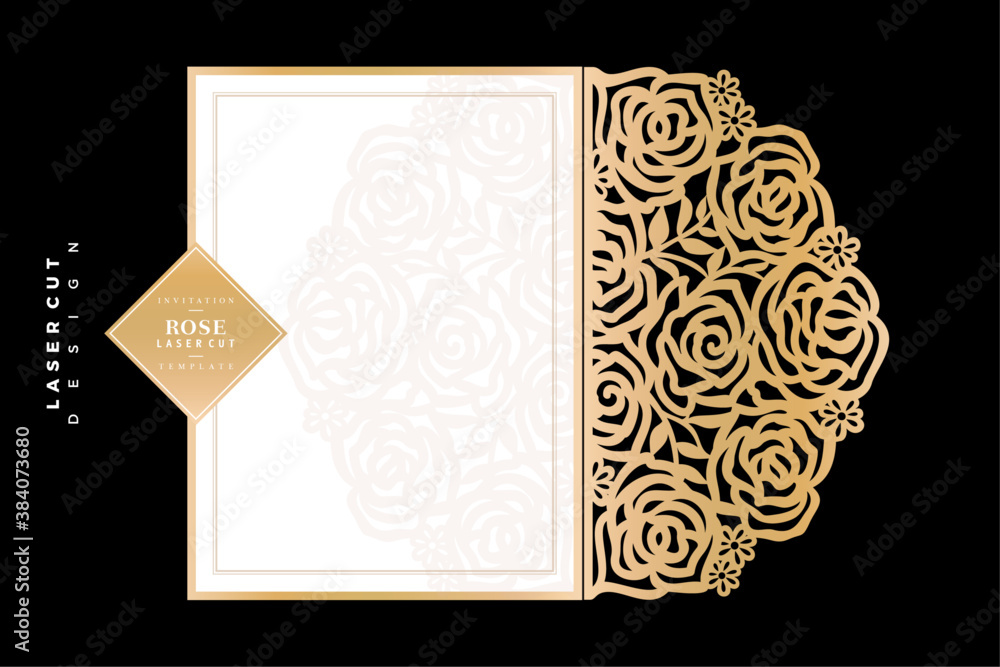 Rose Laser cut, minimalist floral laser cut gold paper, flower template ...