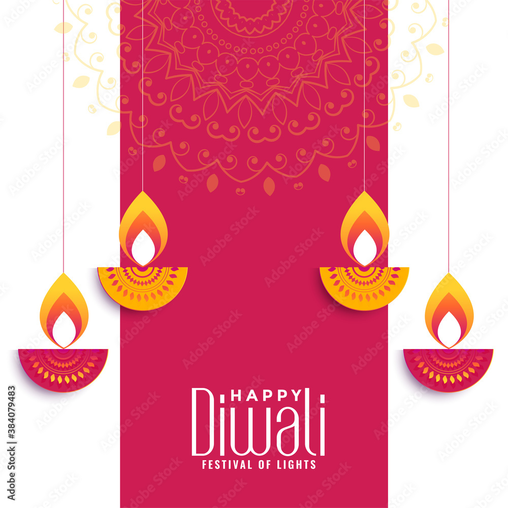 happy diwali creative wishes card design background Stock Vector ...