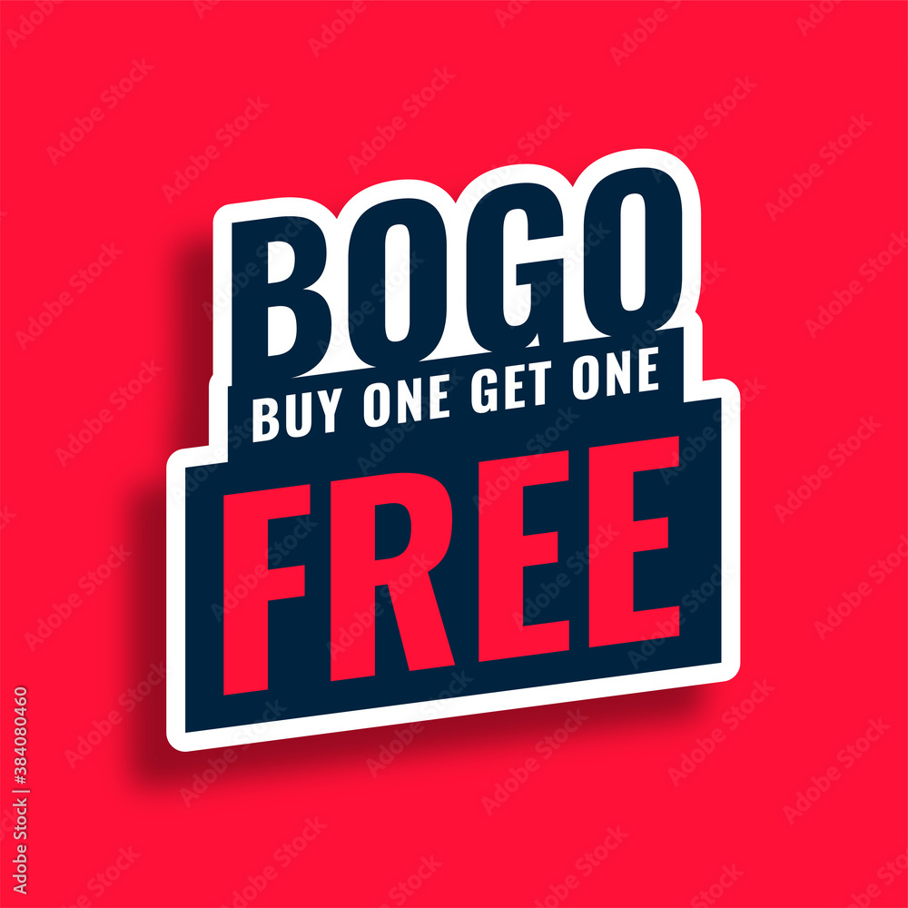 bogo buy one get one free sale tag sticker design Stock Vector | Adobe ...