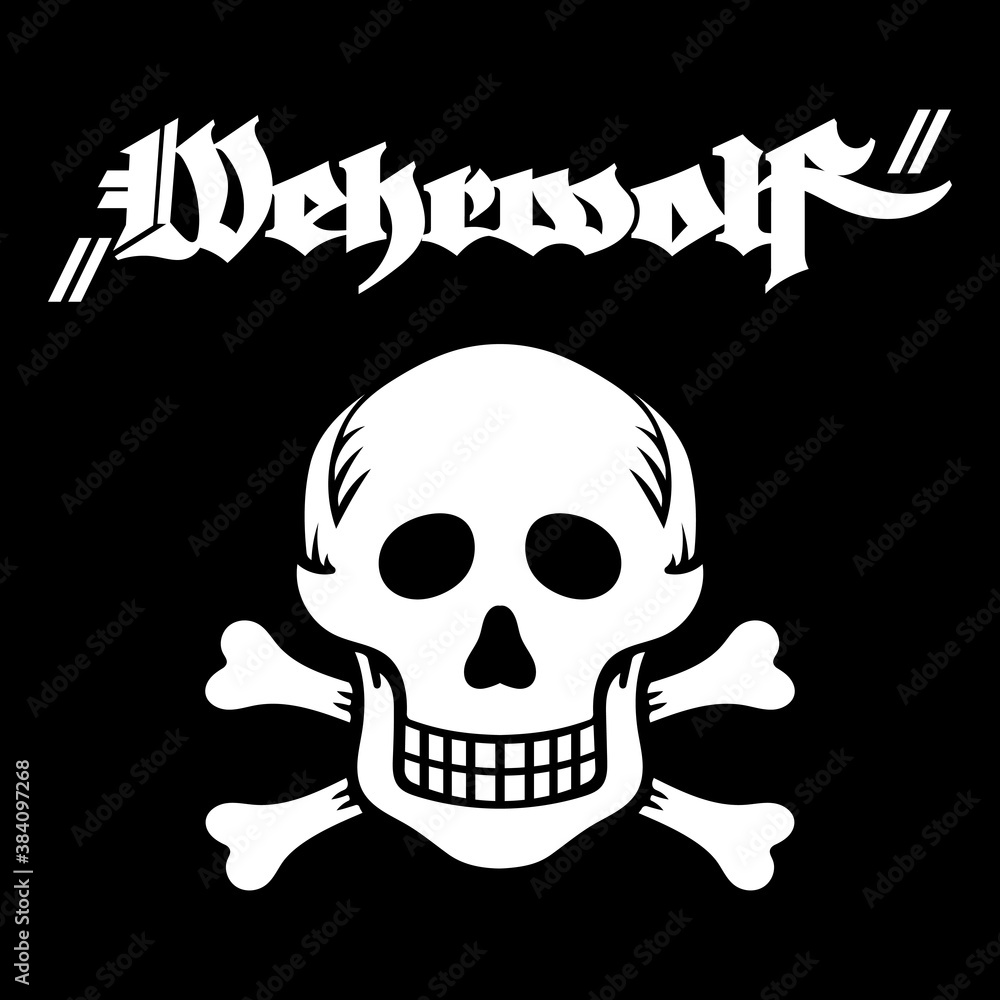 Skull and Bones and inscription in German Wehrwolf - Werewolf in ...