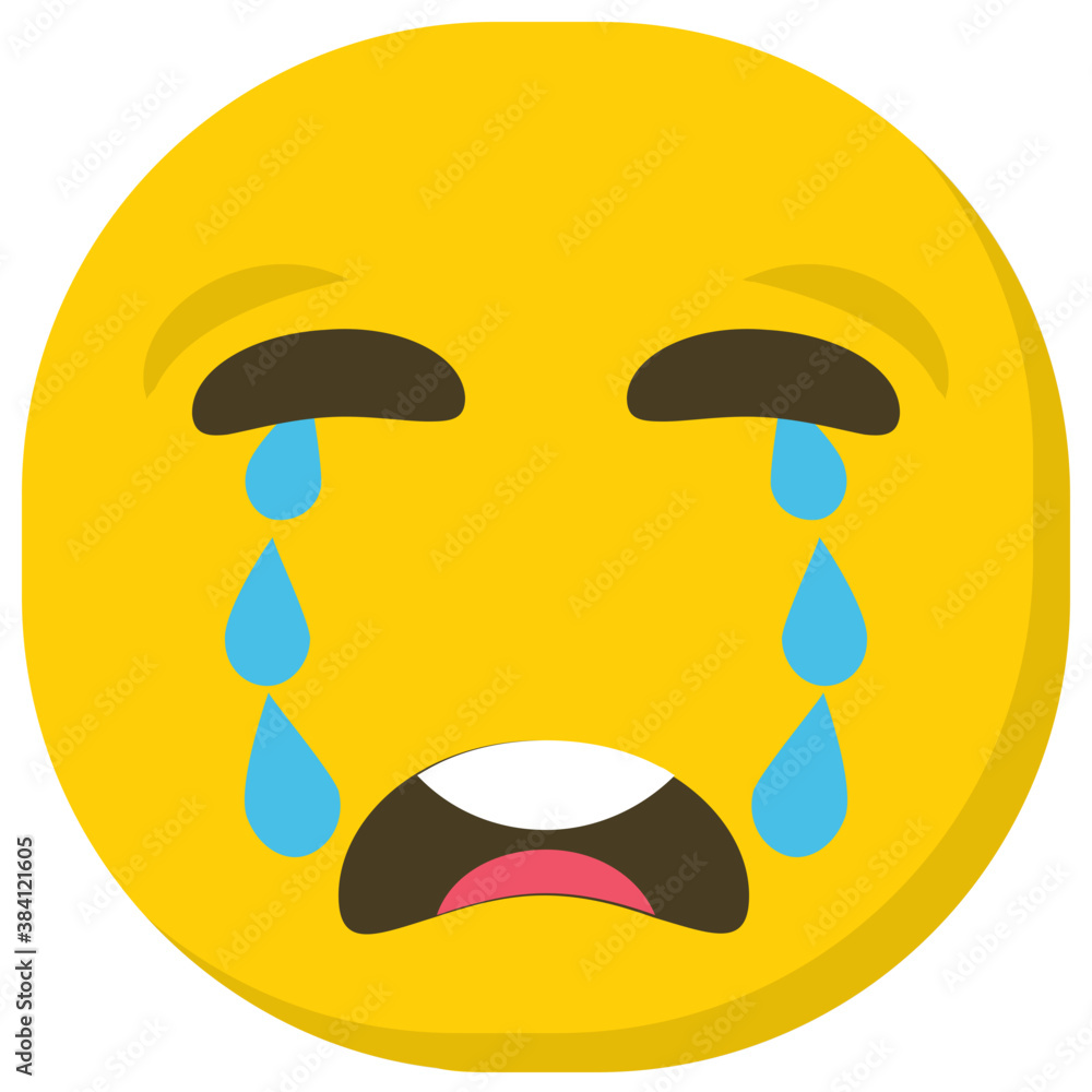 Crying emoji expression of sadness Stock Vector | Adobe Stock