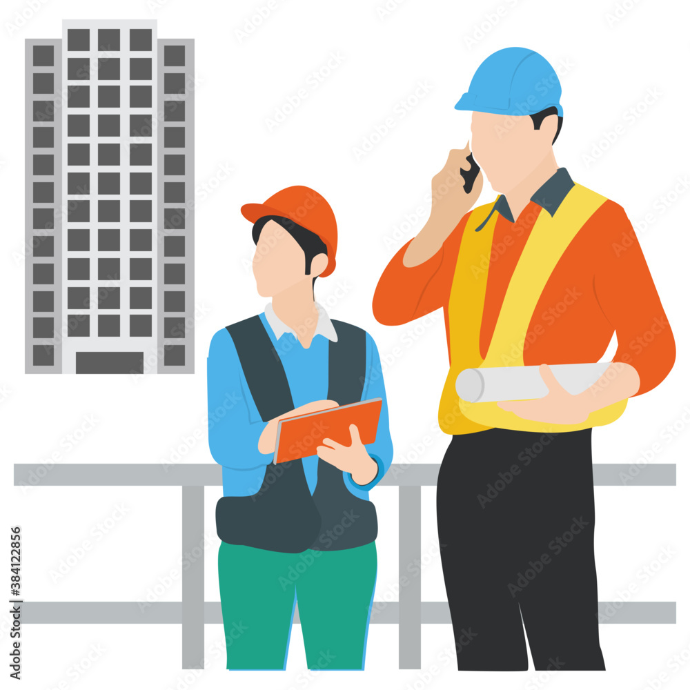 Civil engineer person to draw maps Stock Vector | Adobe Stock
