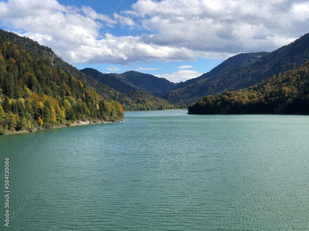 Sylvenstein Dam is an earthen embankment dam in the Isar valley, in the ...