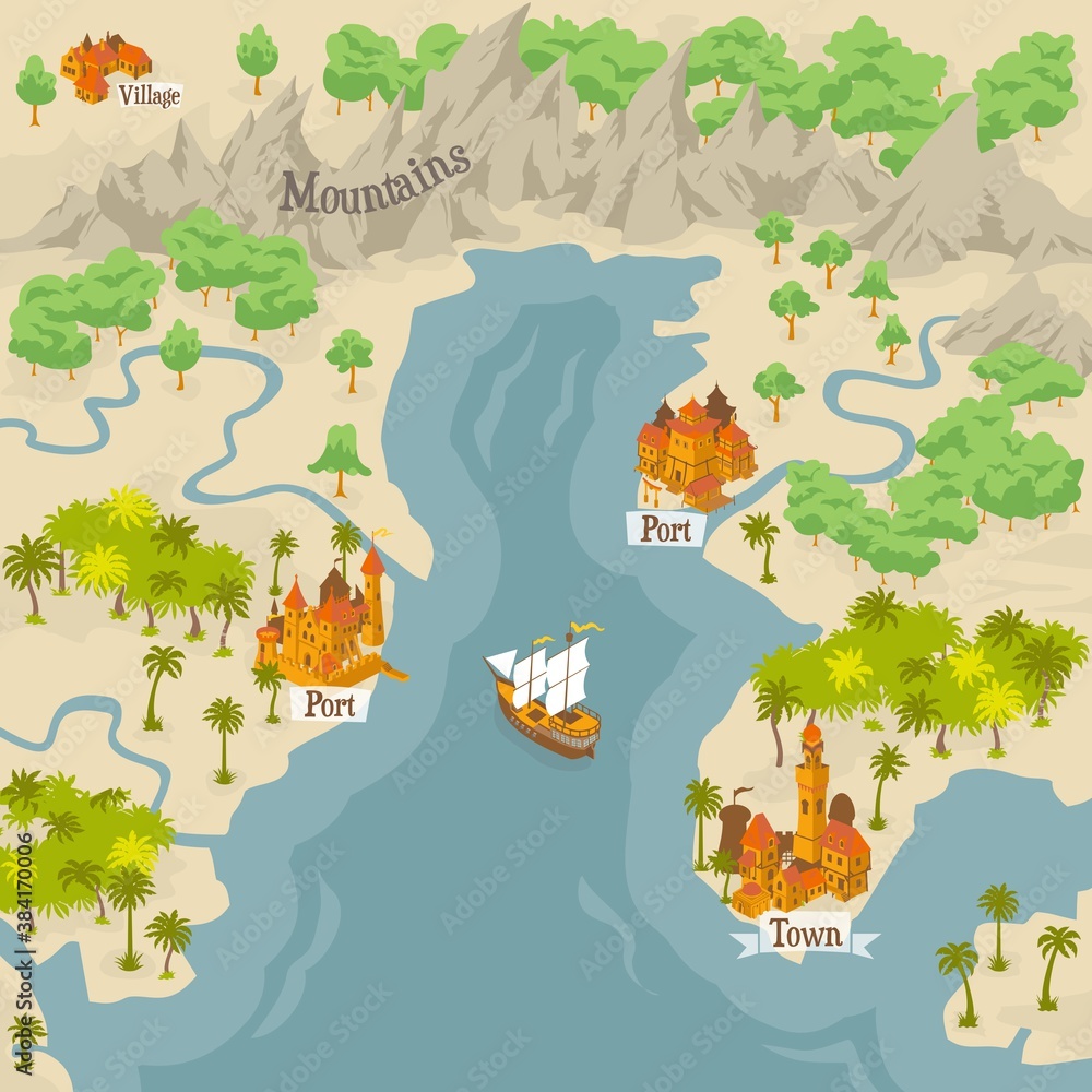 Map builder illustrations for fantasy and medieval cartography and ...