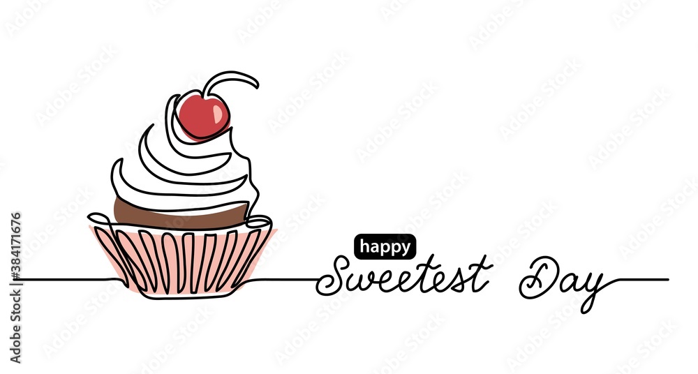 Sweetest day minimalist vector web banner, border, background, poster ...