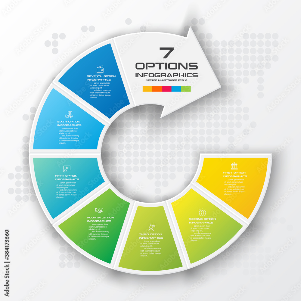 7 steps arrow infographic element,Business concept,Vector illustration ...
