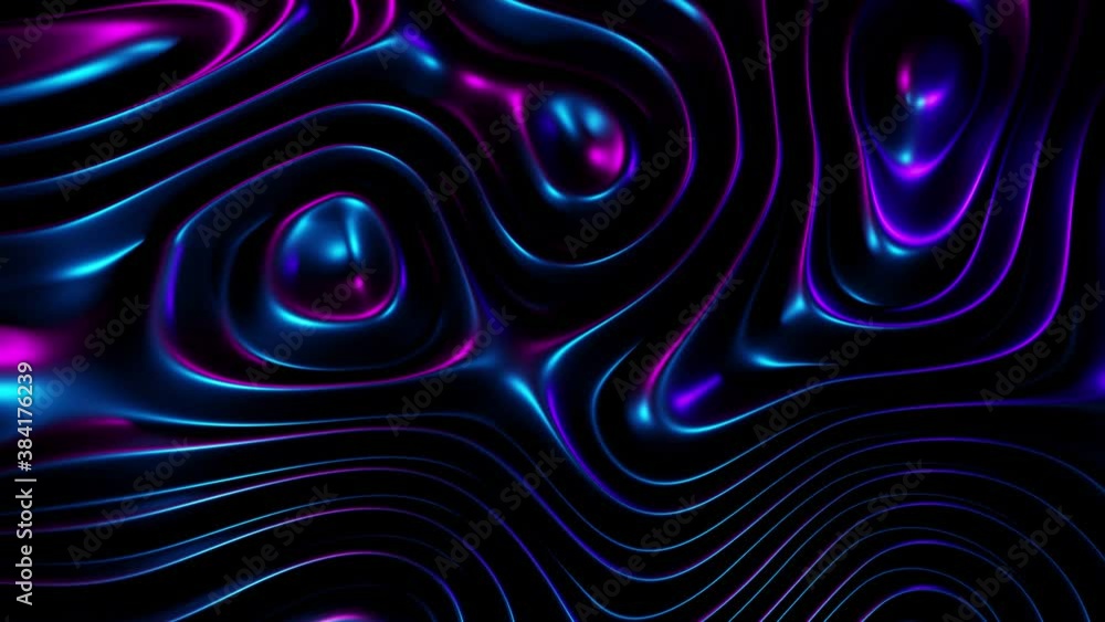 Futuristic 3D fluid animation with waveform and circular shape ...
