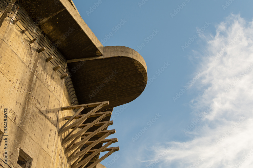 Old third Reich Air Defence Tower (Flakturm) in the Augarten park in ...
