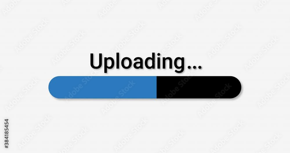 Upload Bar progress computer screen animation loop isolated on white ...