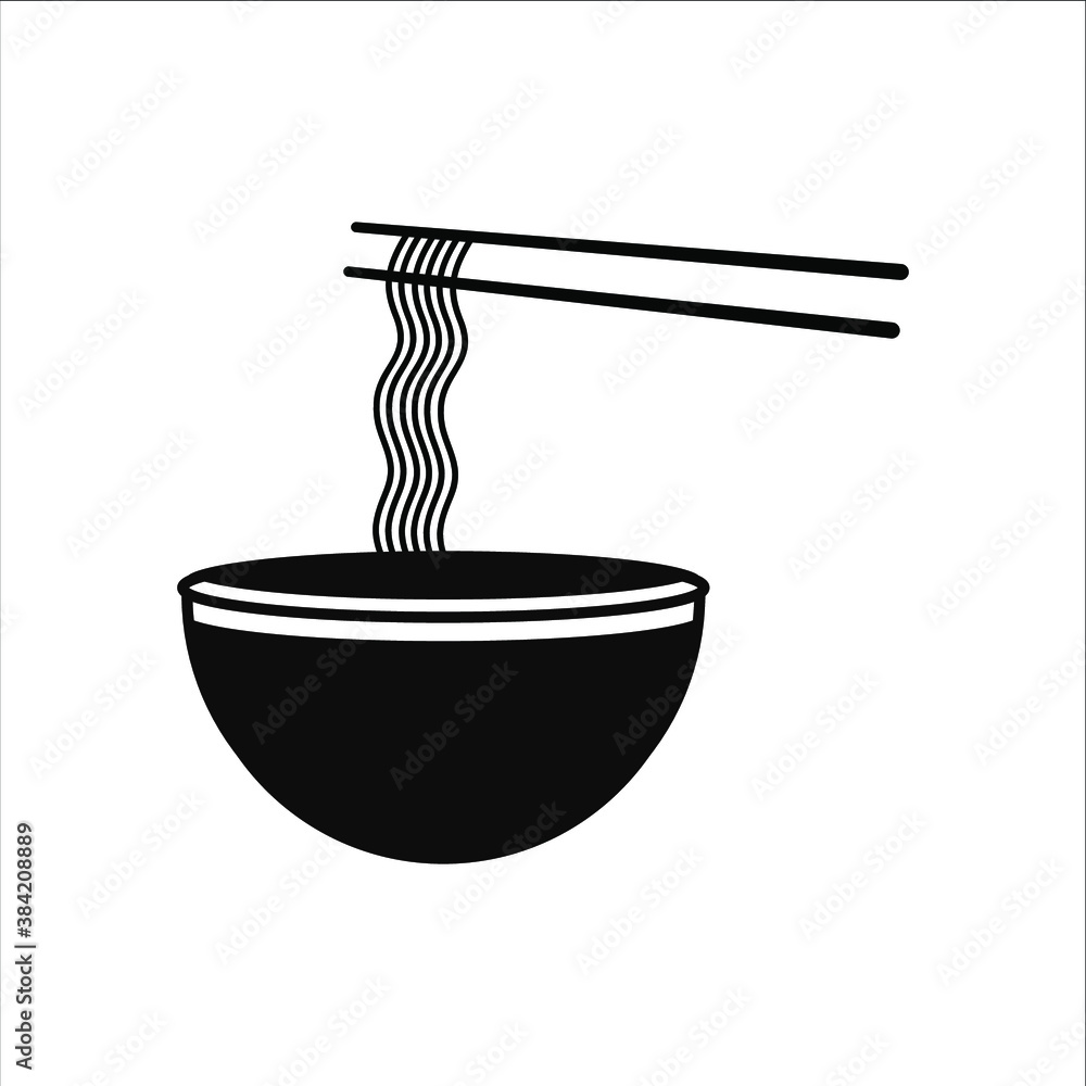 Instant Ramen Noodles, sketches of Asian food noodle logos. eps 10 ...