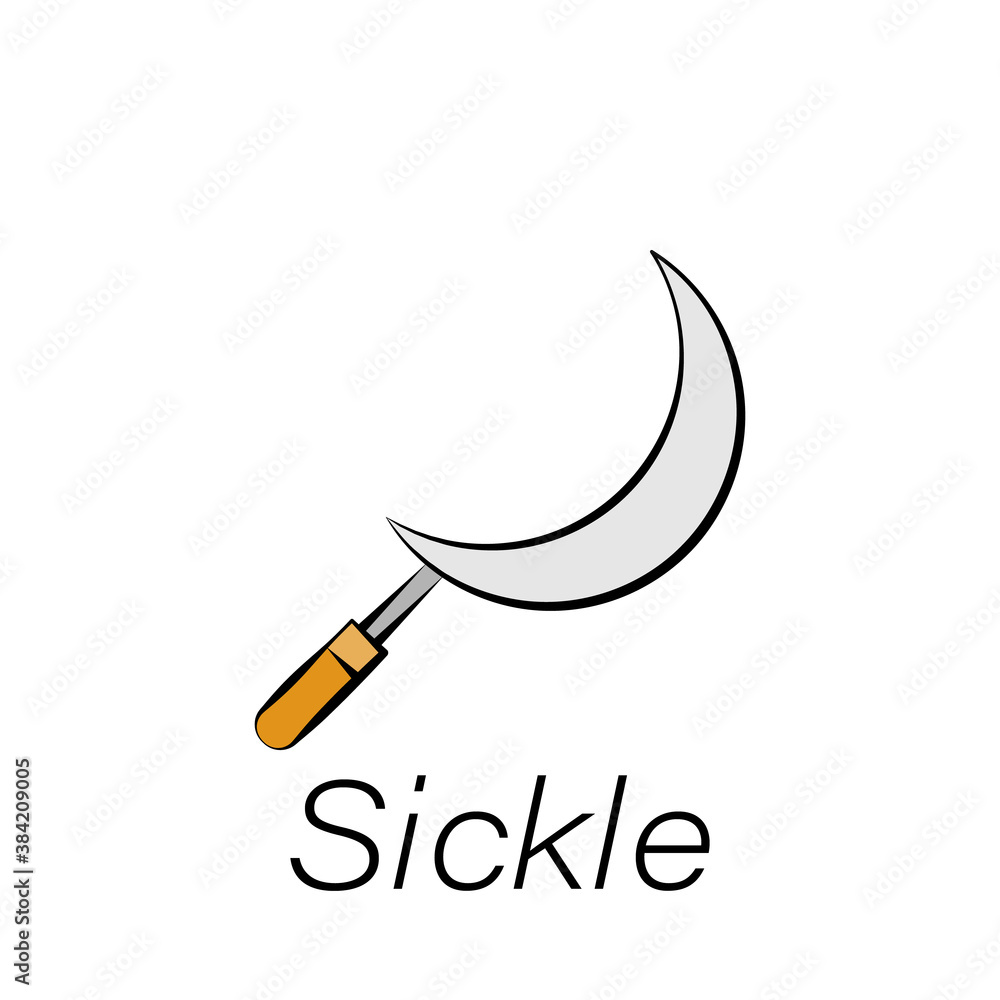 sickle hand draw icon. Element of farming illustration icons. Signs and ...