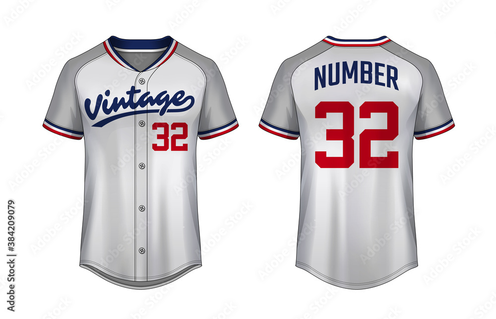 Baseball t-shirt design template, Sport jersey mockup. uniform front ...