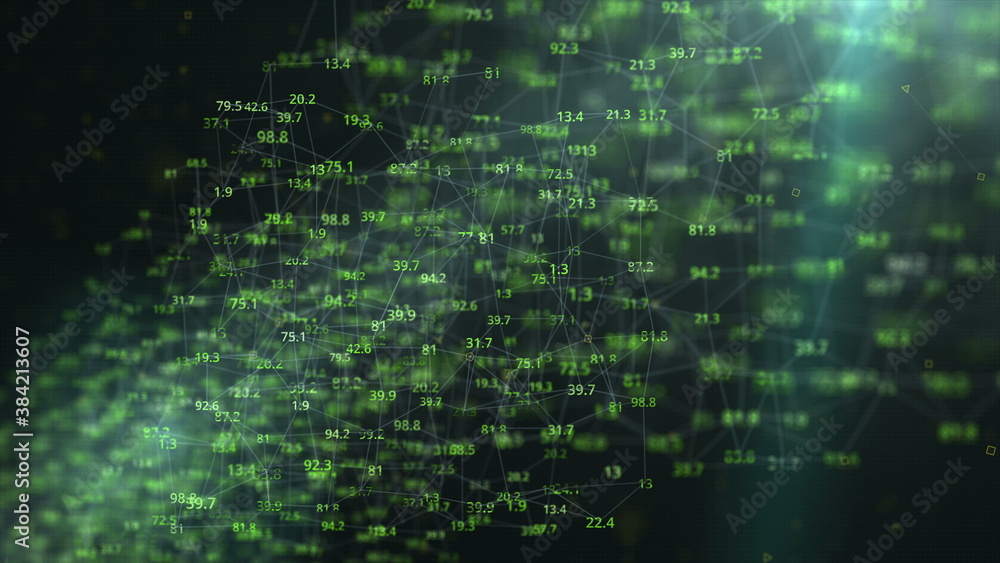 Data Flow Looped illustration. Visualization of big data structures ...