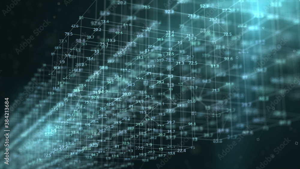 Data Flow Looped illustration. Visualization of big data structures ...