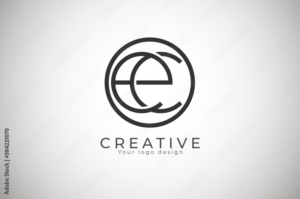 Abstract initial letter E and C logo, usable for branding and business ...