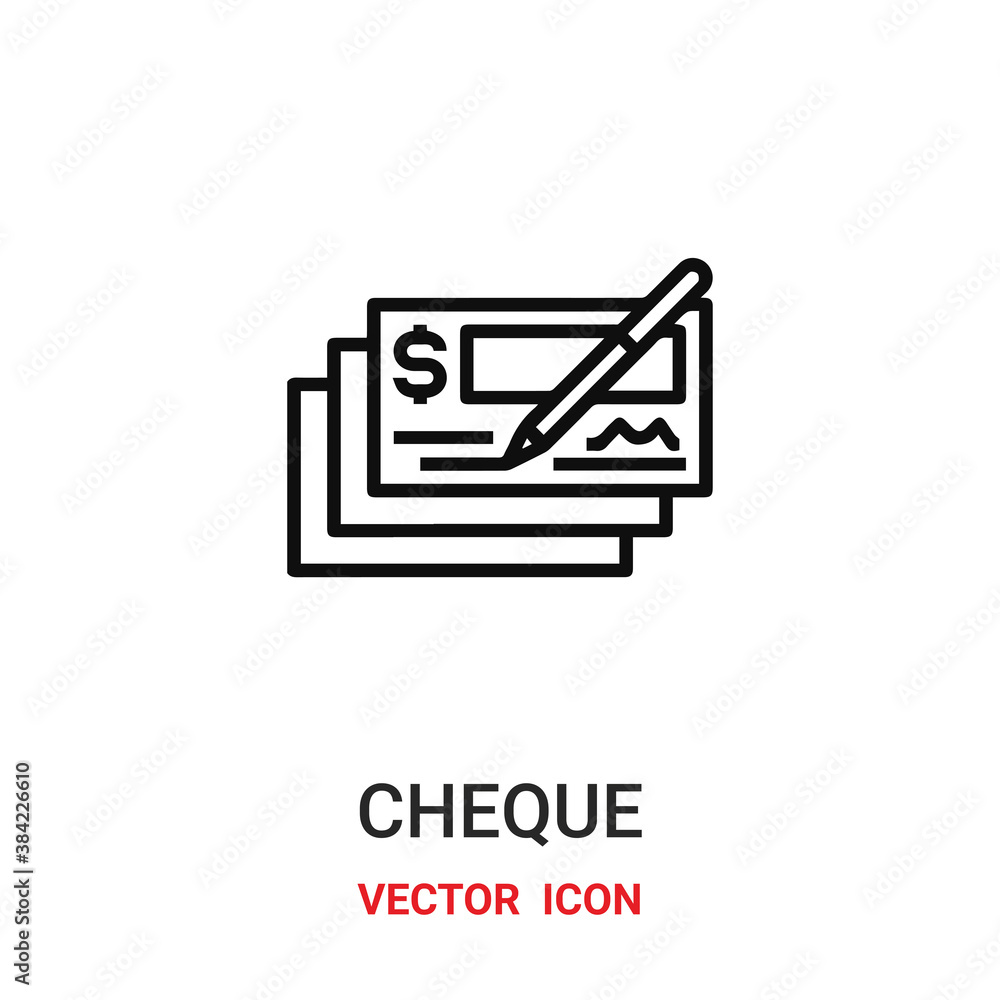 Cheque vector icon. Modern, simple flat vector illustration for website ...