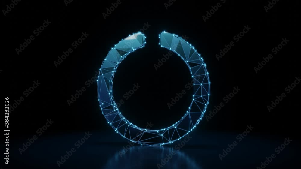 Vidéo Stock 3d rendering 4k fly through wireframe neon glowing symbol ...