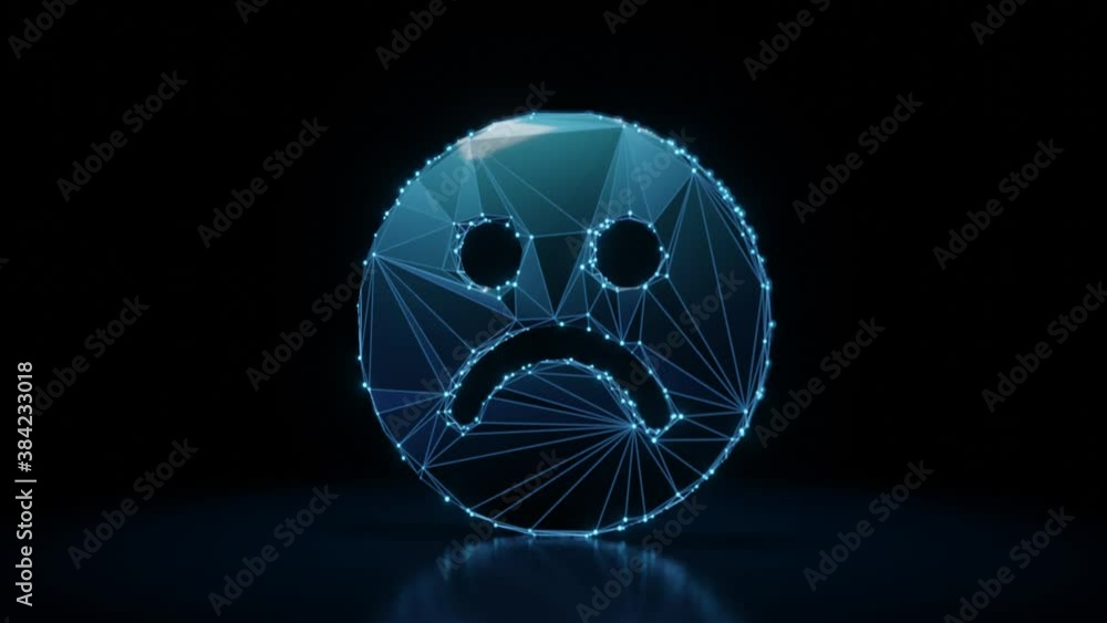 Vidéo Stock 3d rendering 4k fly through wireframe neon glowing symbol ...