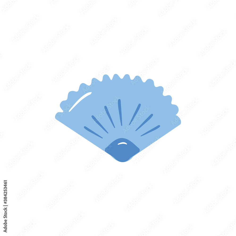 Vector handdrawn cute illustration of scallop shell on the white ...